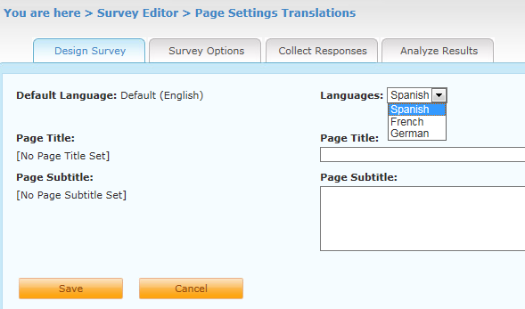 Multi-language surveys. Online surveys in multiple languages.